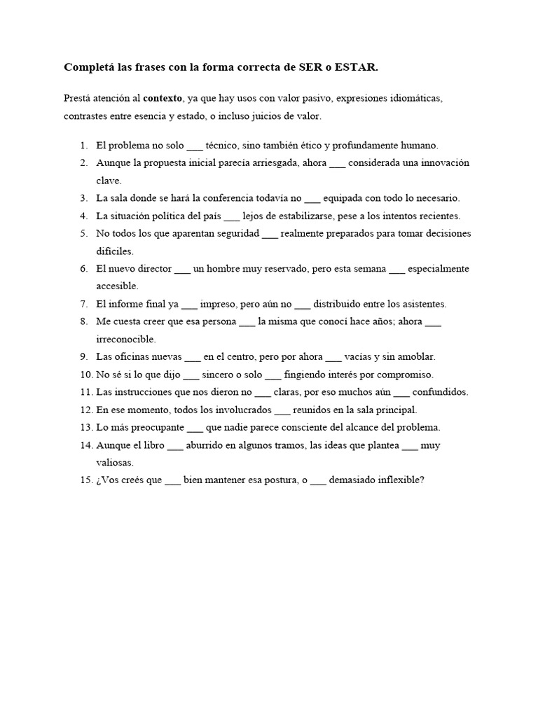 Ser o Estar | PDF