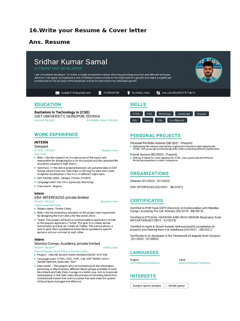 Resume and Cover Later | PDF