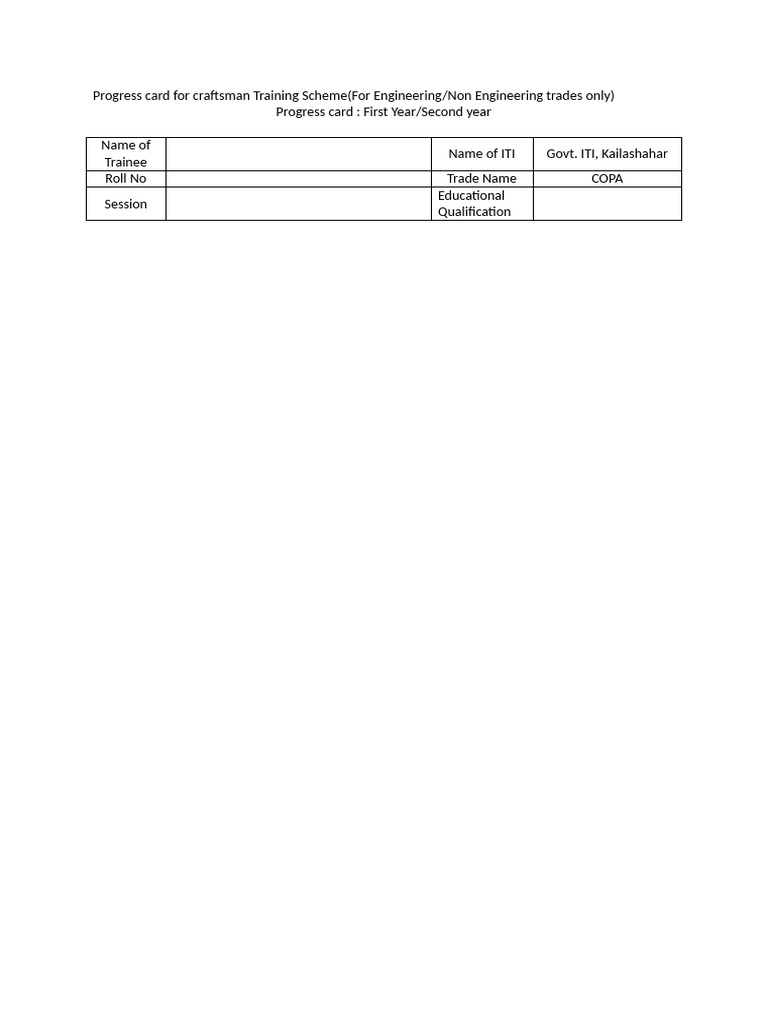 Progress Card | PDF