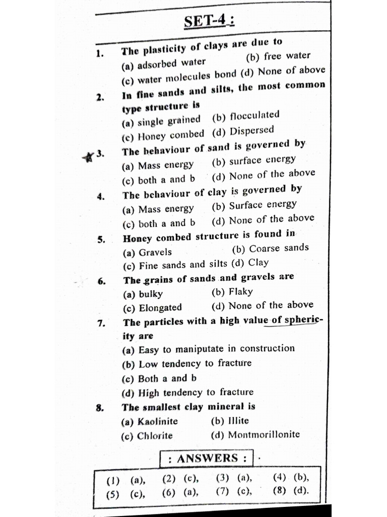 Soil Pyq Set 6 | PDF