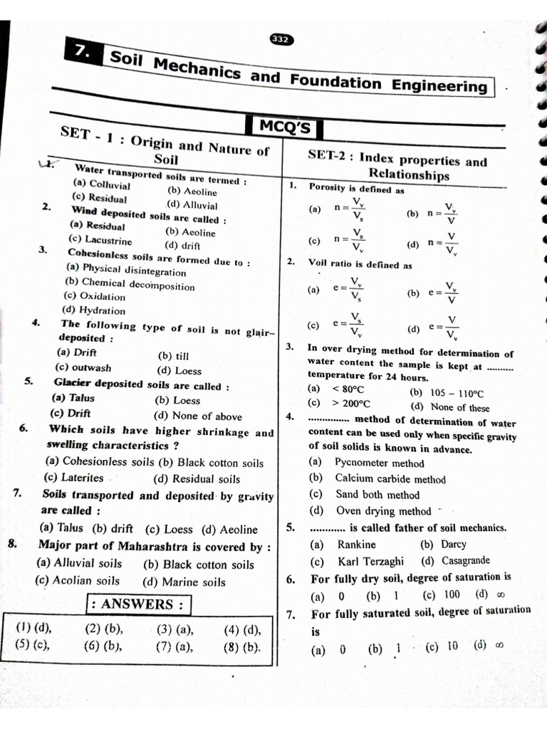 Soil Pyq Set 4 | PDF