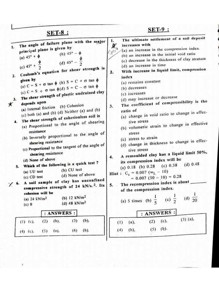 Soil Pyq Set 7 | PDF
