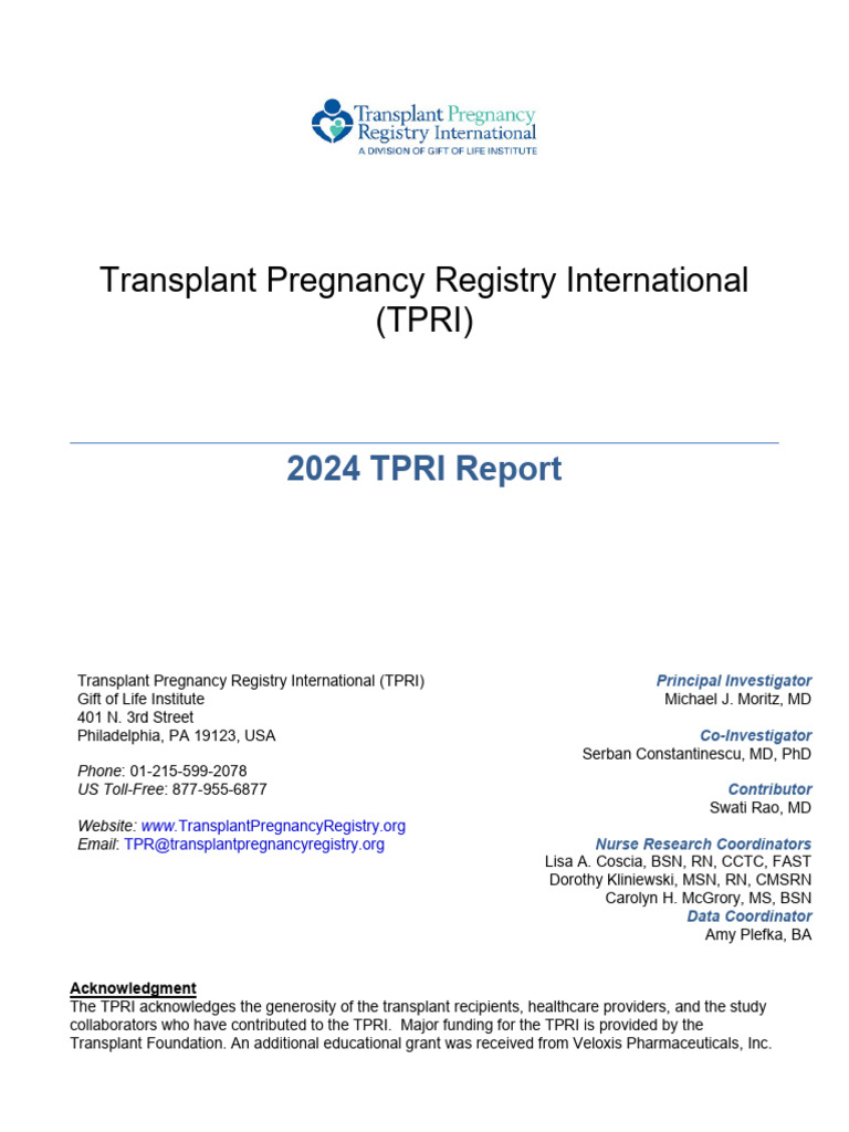 TPRI Report 2024 | PDF | Human Pregnancy | Maternal Health