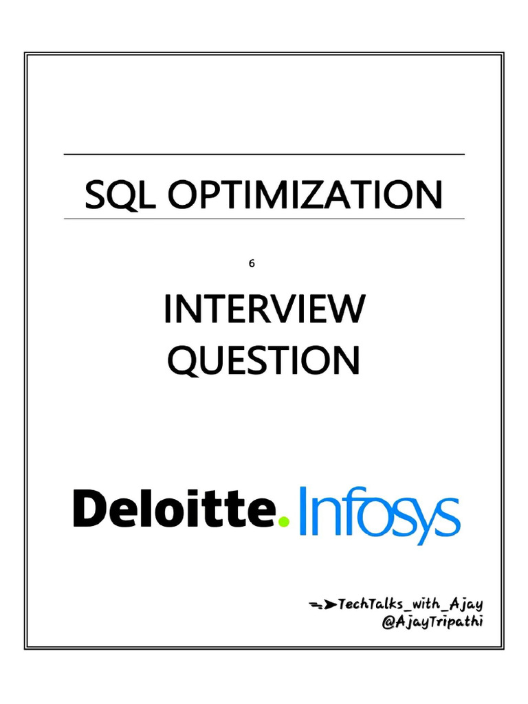? SQL - Top Interview Question (Deloitte - Infosys) ? | PDF