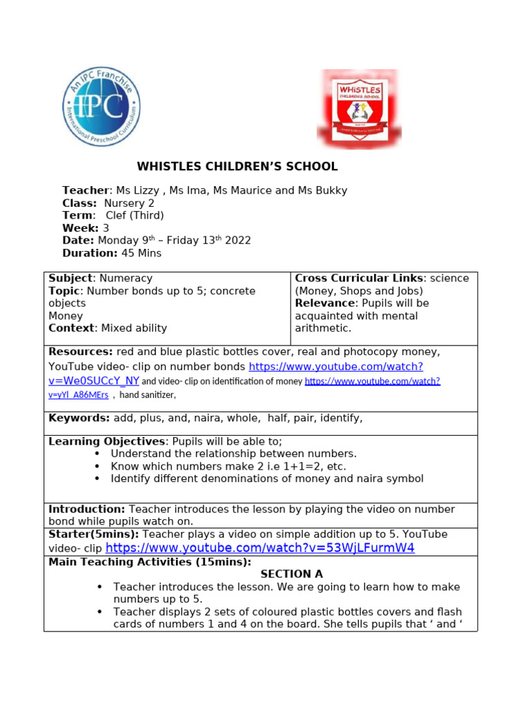 Corrected Week 3 WCS 3rd Term Lesson Plan | PDF | Flashcard | Teachers