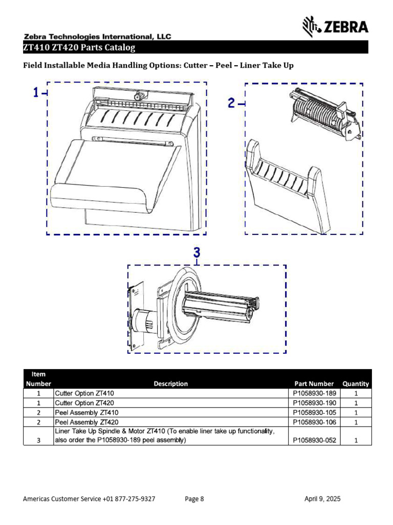 ZT420 Parts Catalog Overview | PDF