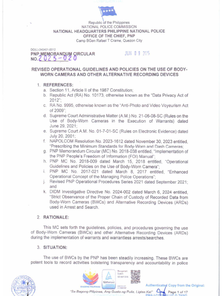 PNP MC 2025 020 | PDF