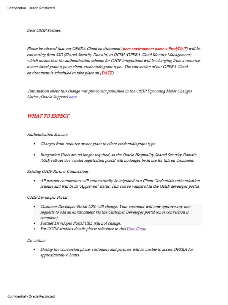 OHIP Partner Template - For Customers to Send to Partners_FINAL | PDF | Authentication | Cloud ...