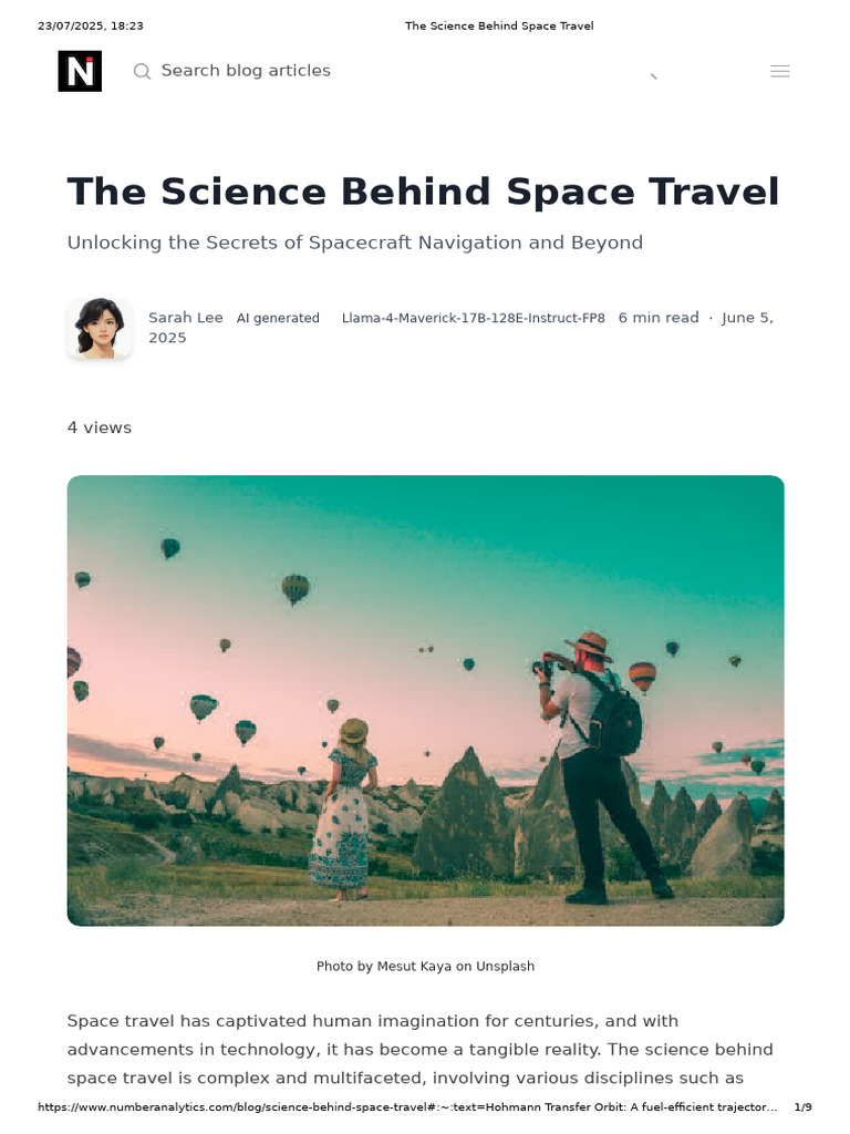 The Science of Space Travel Explained | PDF | Spacecraft Propulsion ...