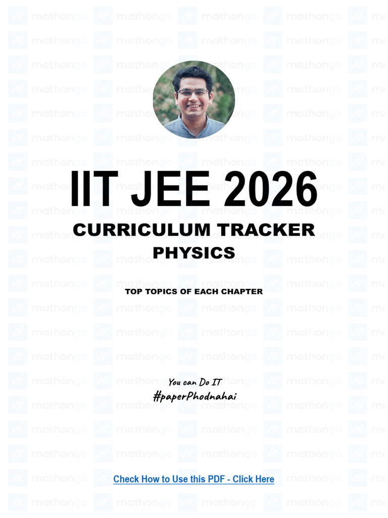 Physics Chapter Tracker - JEE Main 2026 - MathonGo | PDF | Physics | Gases