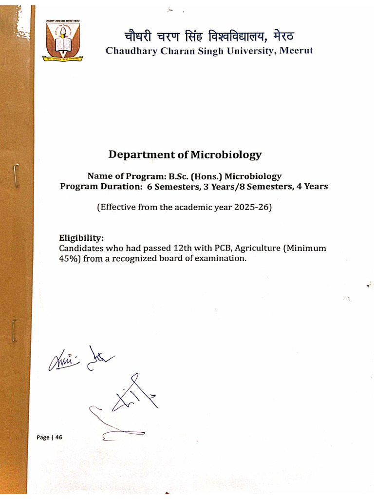 BSC Hons Microbiology | PDF