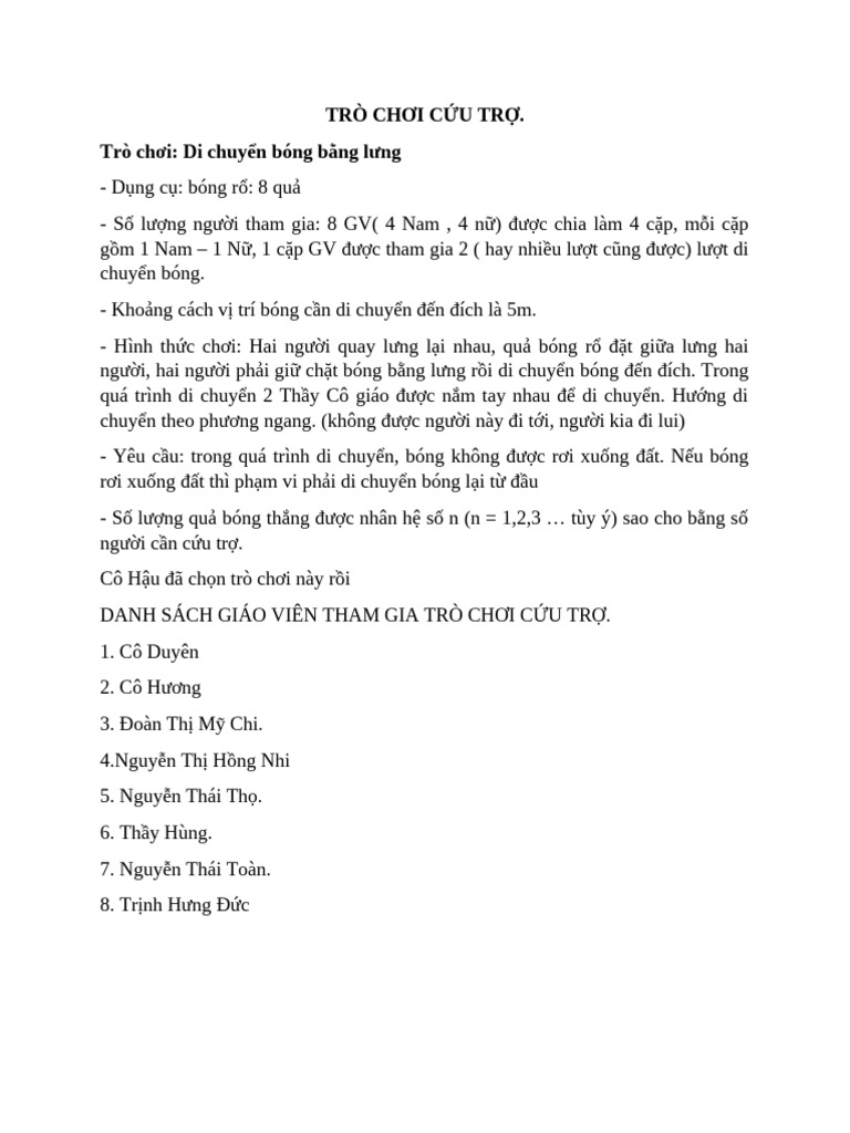 Trò Chơi C U TR | PDF