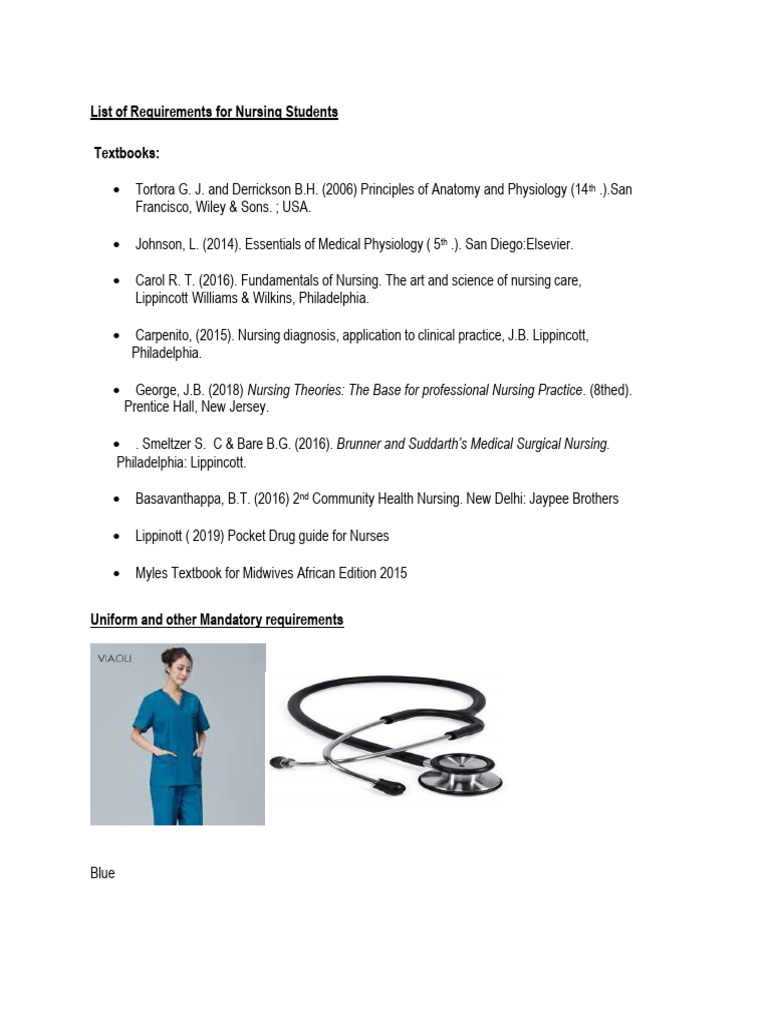 Nursing Program Requirements at Uzima University | PDF
