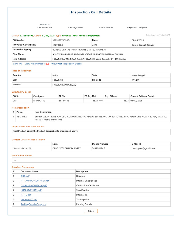 Ireps - Gov.in - Epsn - Tpi - Viewcall - Do7 SWP | PDF