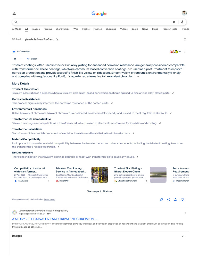 Trivalent Coating with Transformer Oil | PDF | Chromium | Zinc