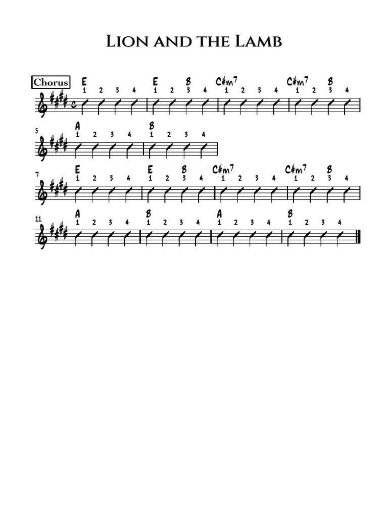Lion and The Lamb - Full Score | PDF
