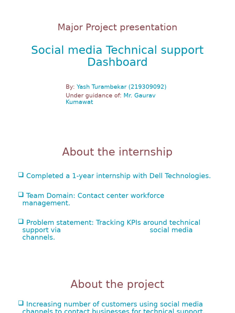 Social Media Technical Support Dashboard | PDF | Application Software ...