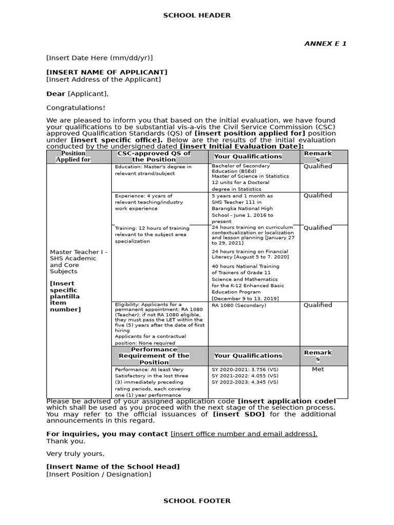 Annex e 1 | PDF | Academic Degree | Educational Stages