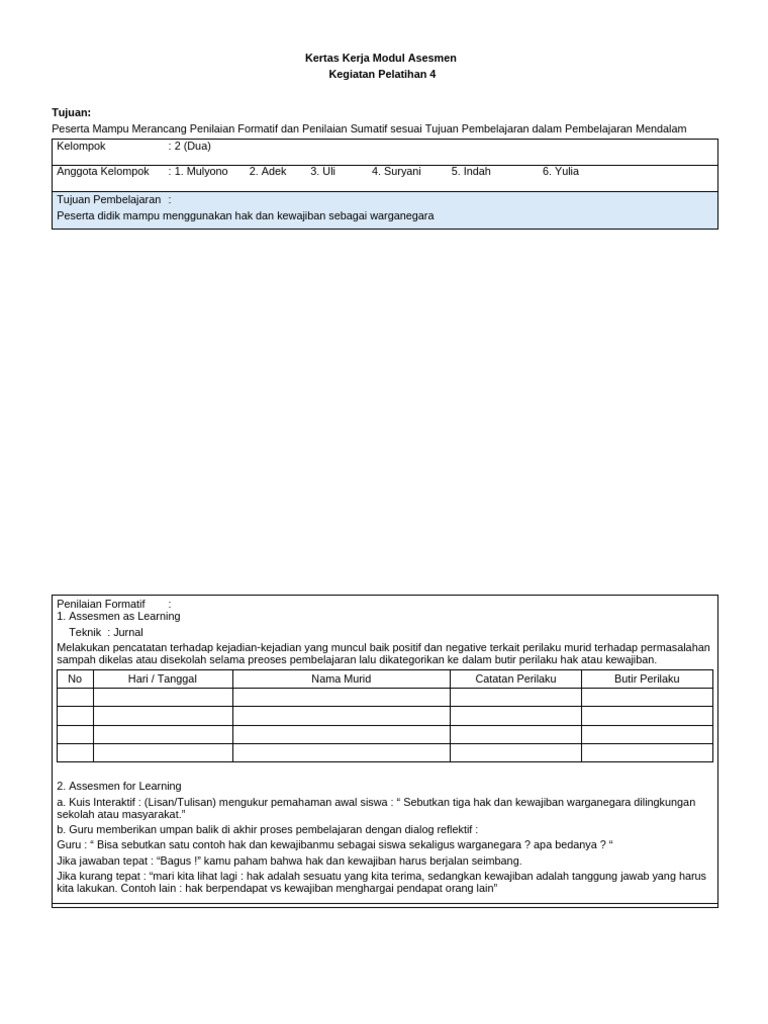 LK Modul 4 KP4 Asesmen PM | PDF