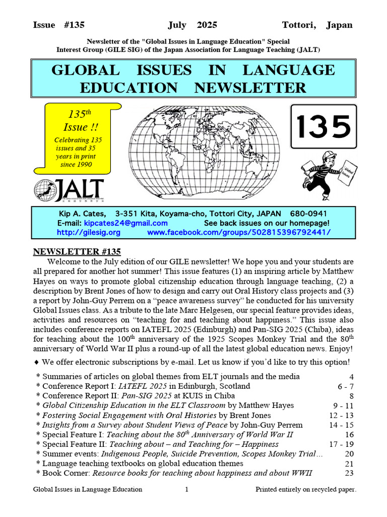 Global Issues in Language Education 135 | PDF | Learning