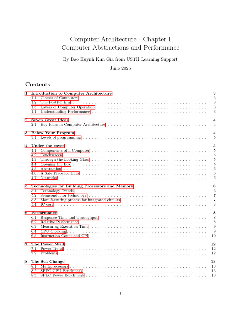 Chapter I: Computer Abstractions and Performance | PDF | Central Processing Unit | Computer Memory