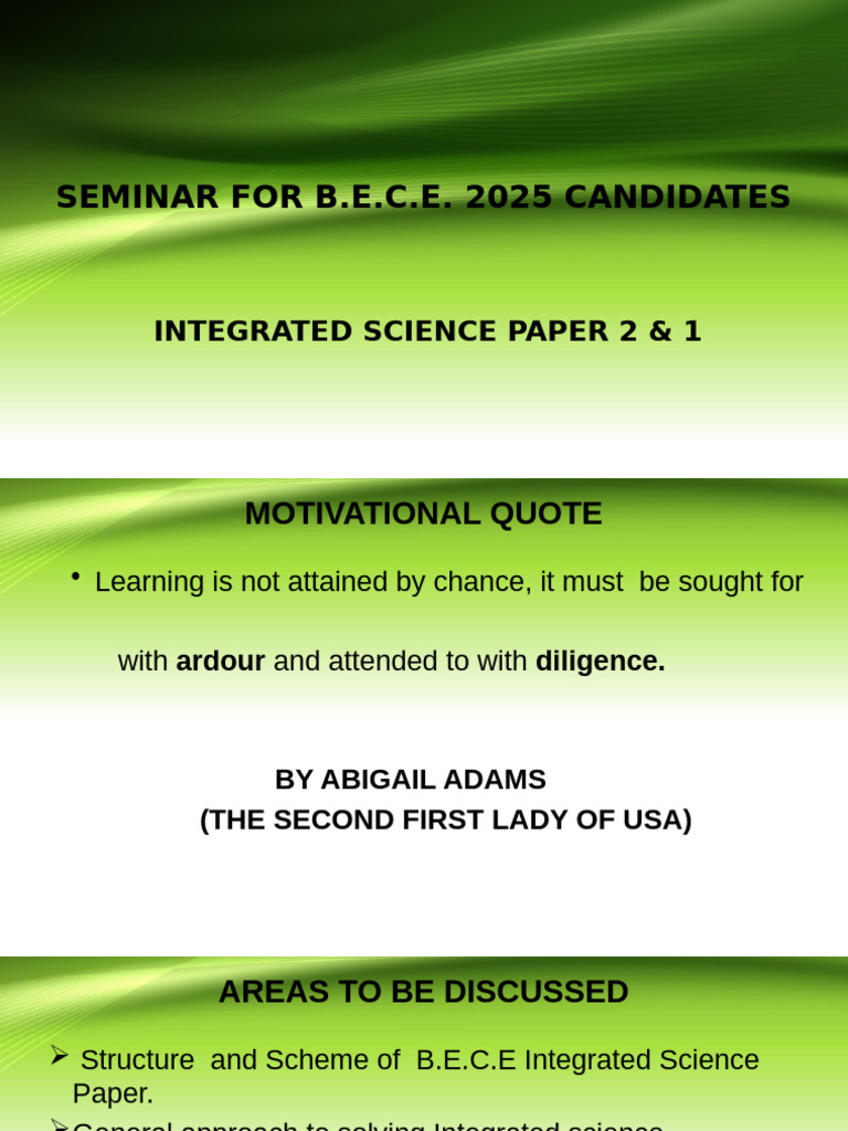 BECE 2025 Integrated Science Guide | PDF | Soil | Biology