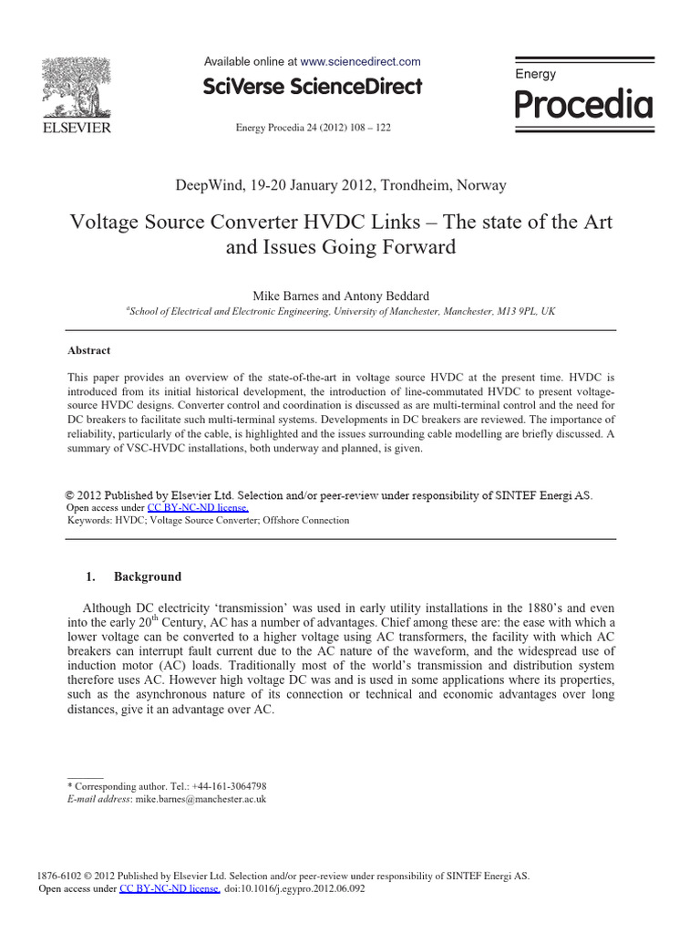 HVDC Voltage Source Converters Overview | PDF | High Voltage Direct ...