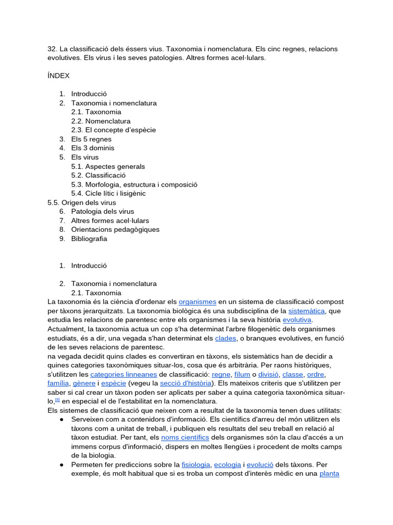 Organismes Sistemàtica Evolutiva Clades | PDF