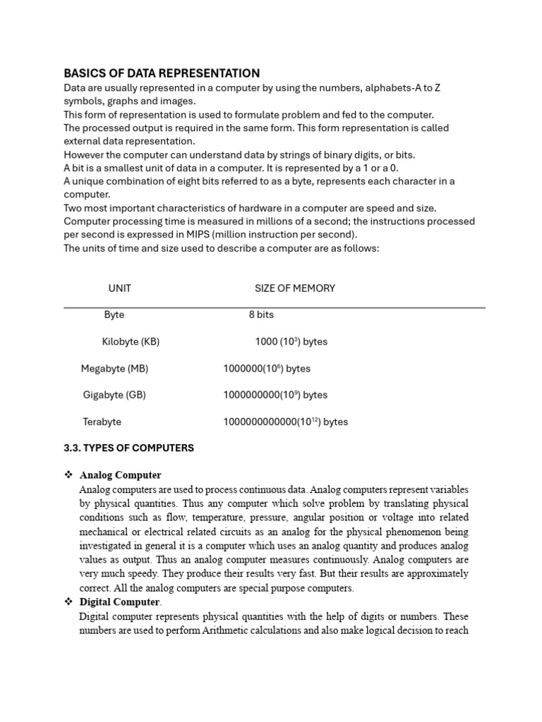 Basics of Data Representation | PDF | Computer Network | Local Area Network