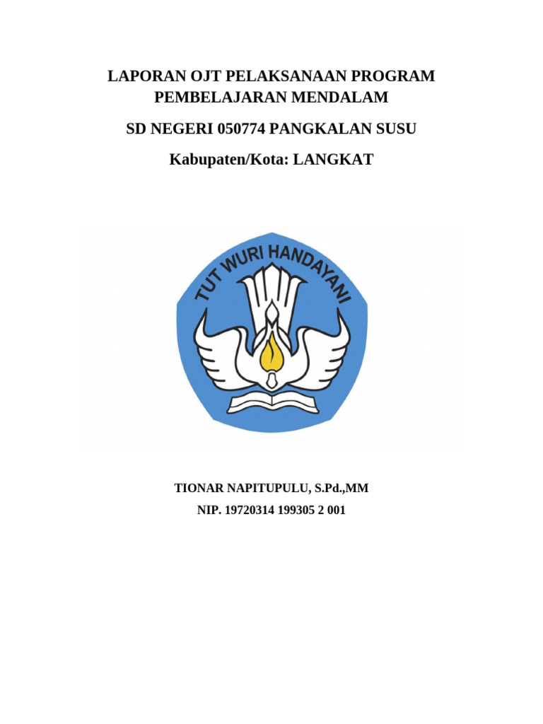 Laporan OJT Pembelajaran Mendalam SD Literasi | PDF