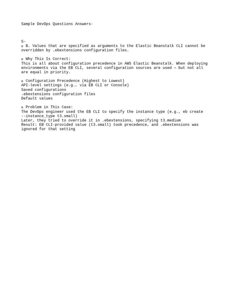 Sample DevOps Questions Answers - 5 | PDF