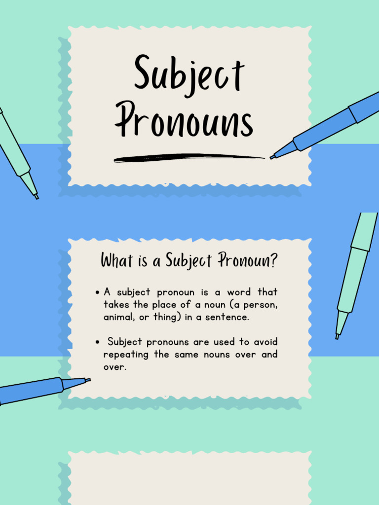 Subject Pronouns - 20241227 - 162156 - 0000 | PDF