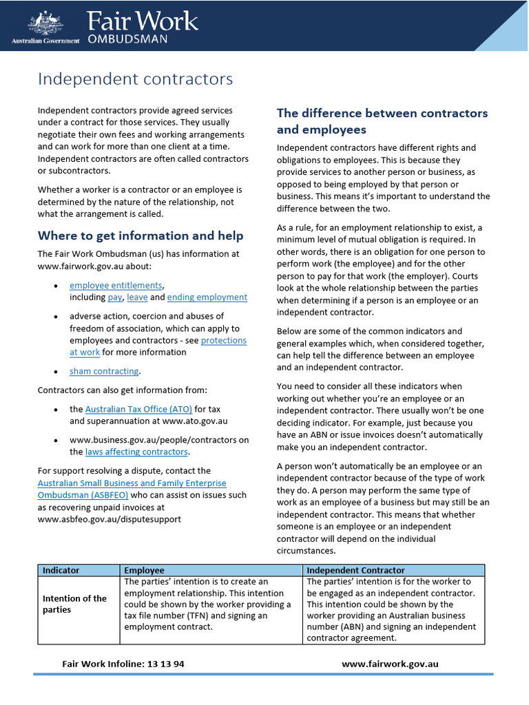 Contractors and Employees Whats The Difference | PDF | Employment | Taxes