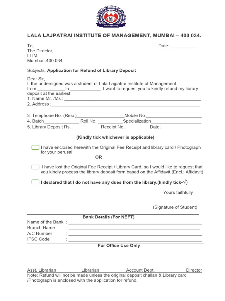 Library Refund 2025 | PDF