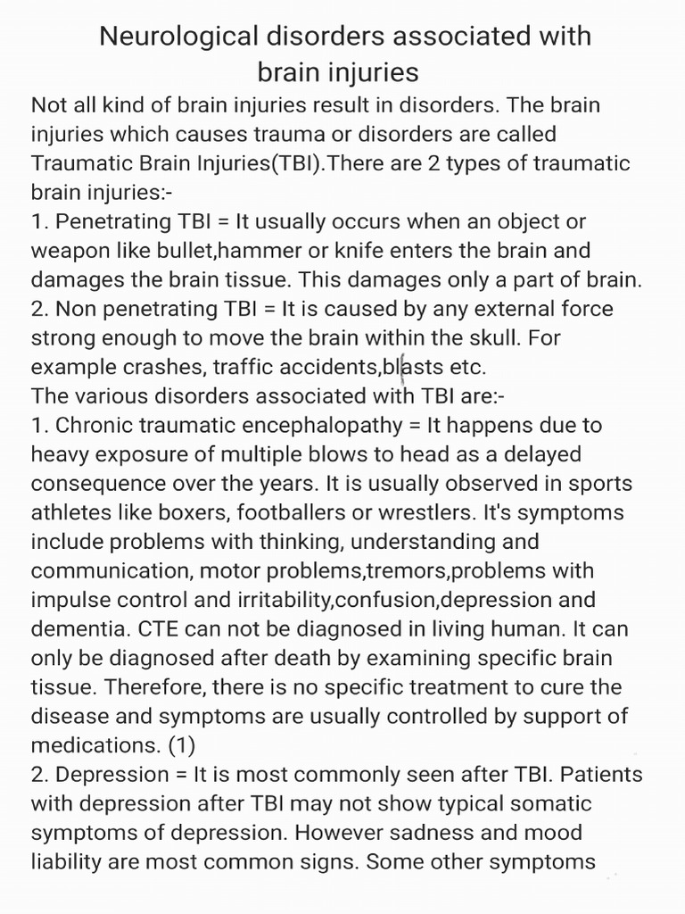 Neurological Disorders Due To Brain Injury - 230518 - 231208 | PDF
