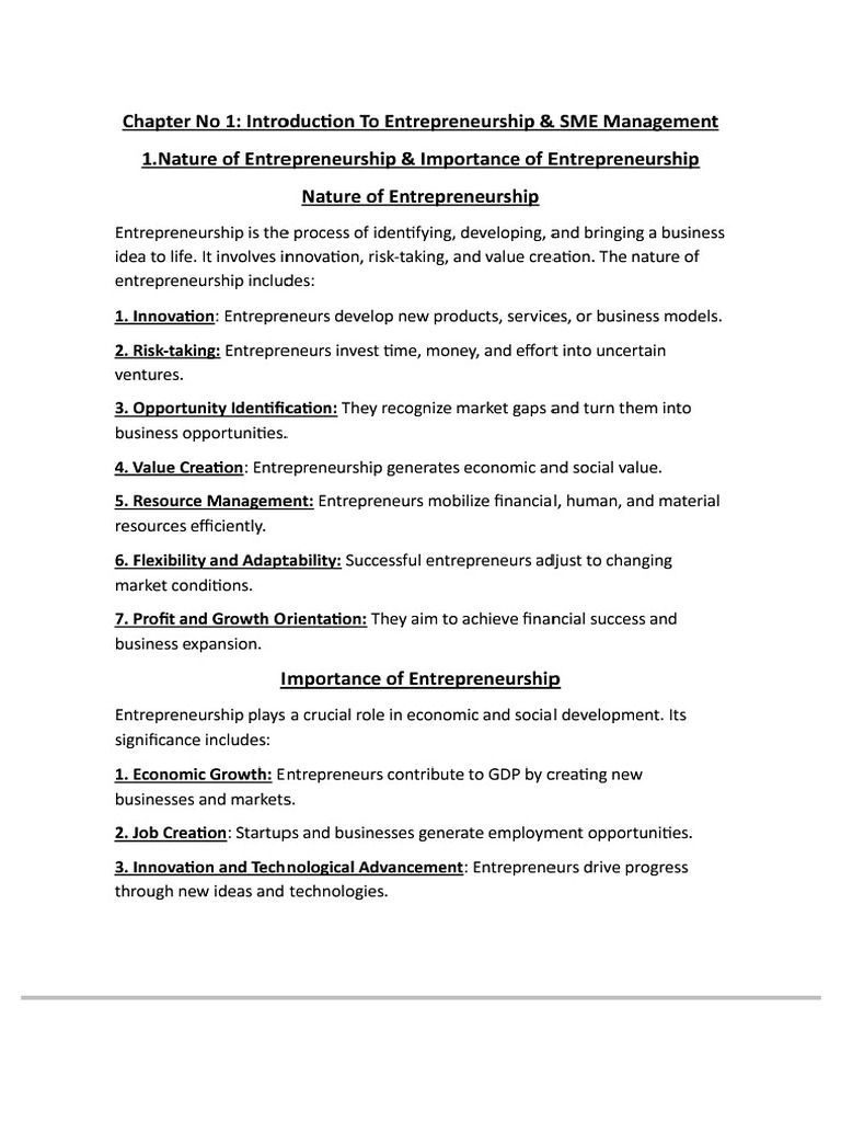 Entrepreneurship & SMEs Management | PDF