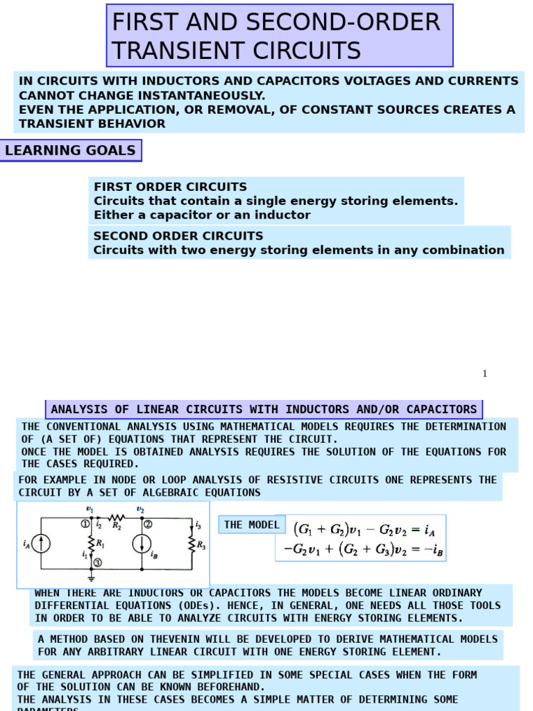 ELE297 - Ch7-8 - First and Second-Order Transient Circuits | PDF ...