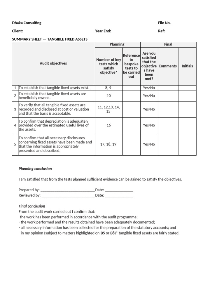Audit Program As Per Audit Practice Manual | PDF | Audit | Depreciation