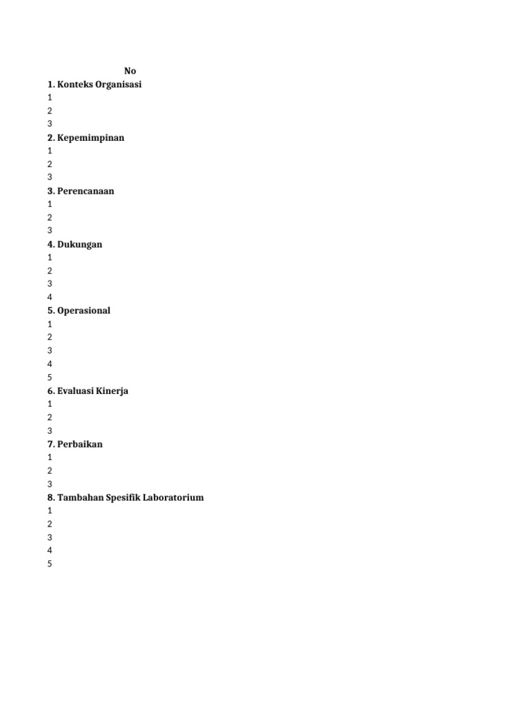 Checklist Audit Laboratorium ISO14001 | PDF