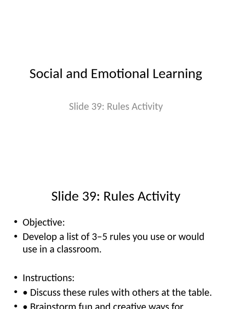 Social and Emotional Learning Slide 39 | PDF