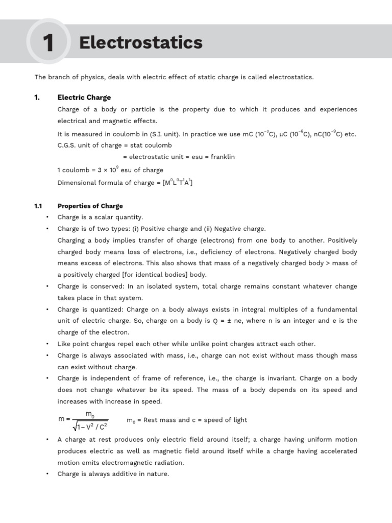 Understanding Electrostatics Principles | PDF | Electric Charge ...
