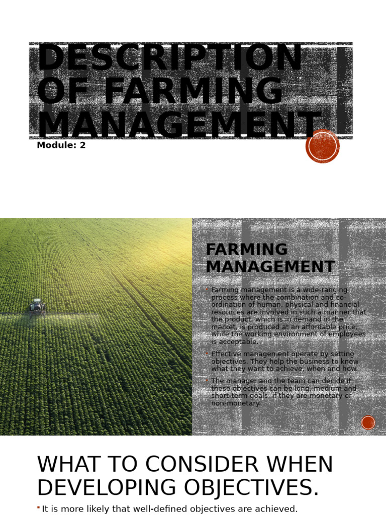 Description of Farming Management MODULE 2 | PDF | Motivation ...