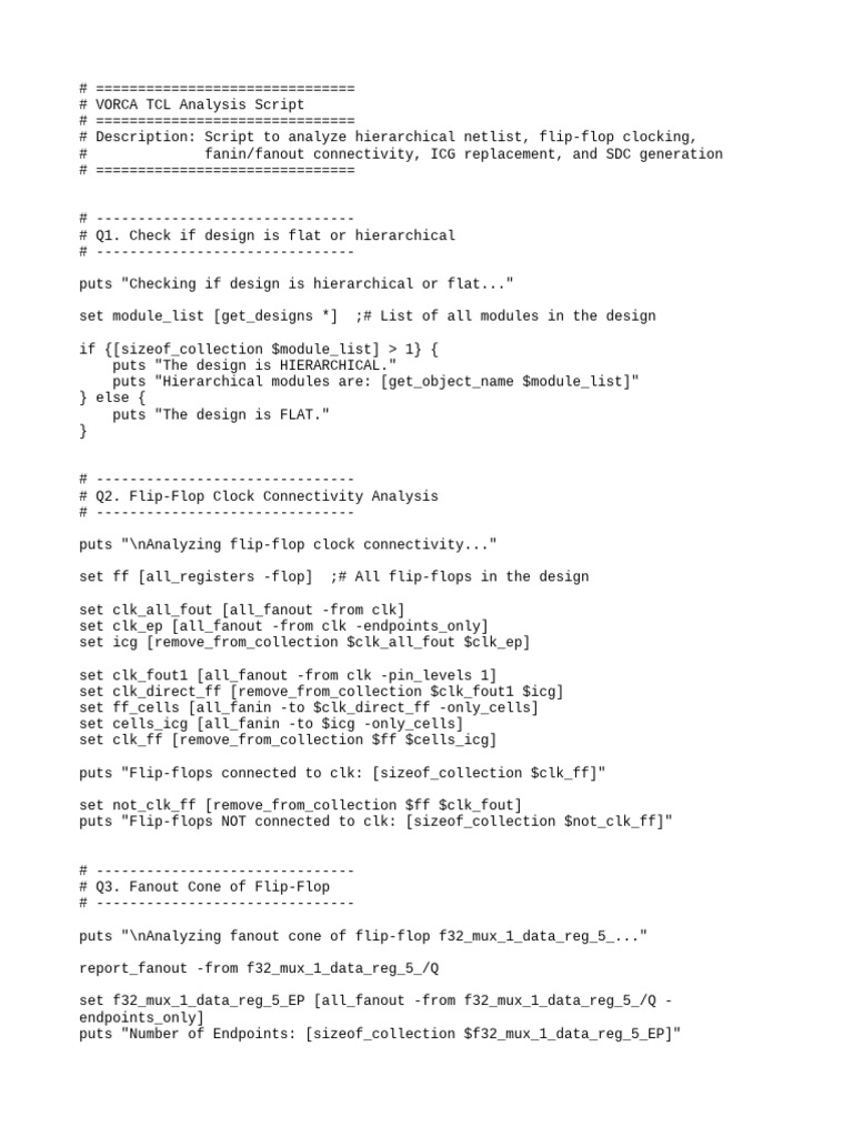 VORCA TCL Netlist Analysis Script | PDF | Computer Engineering | Electrical Circuits