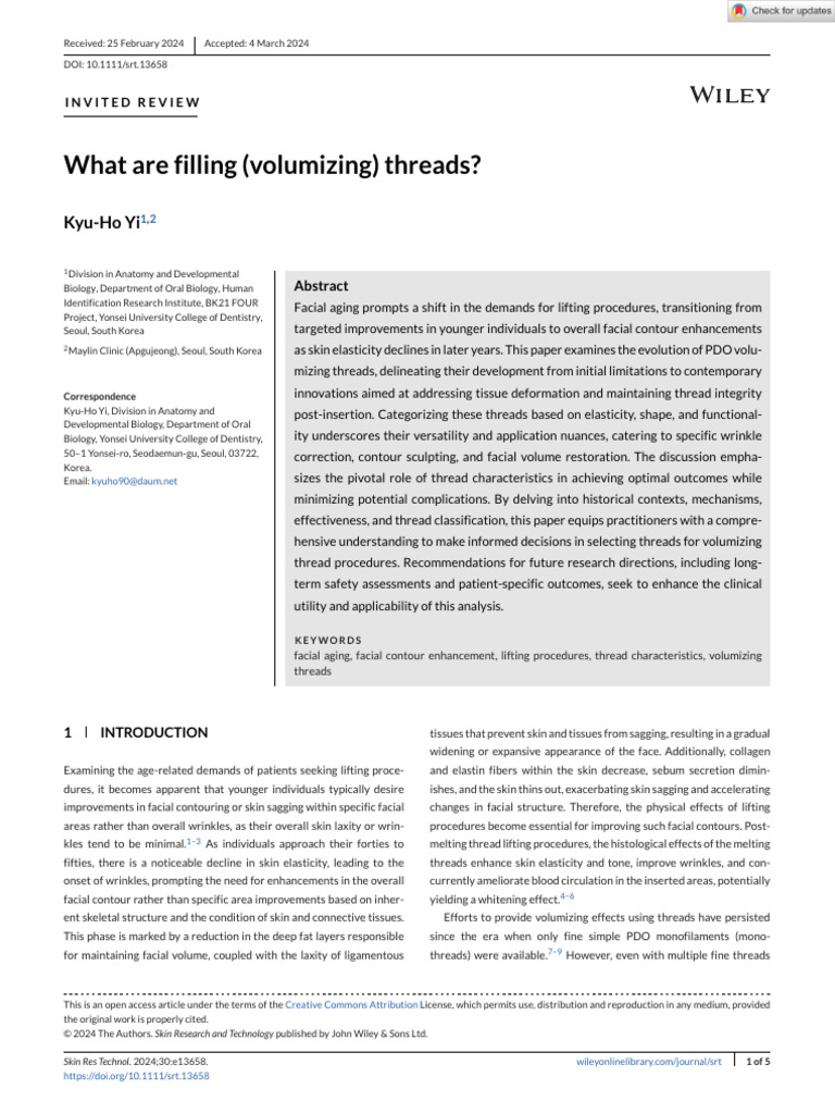 What Are Filling Volumizing Threads | PDF | Skin | Wrinkle