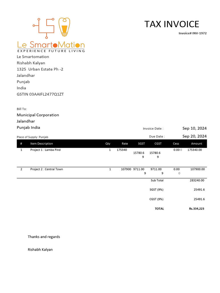 Updated Invoice | PDF