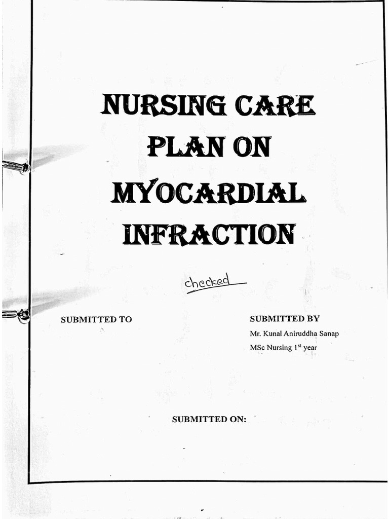 Nursing Care Plan On Myocardial Infraction | PDF | Angiology | Clinical Medicine