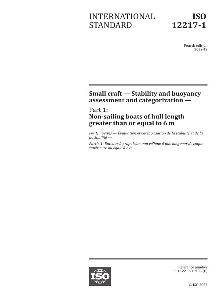 ISO 12217-1-2022 - Small Craft - Stability and Buoyancy Assessment and ...