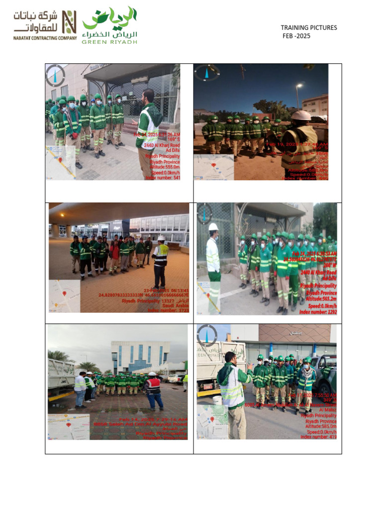 NABATAT - P4 - HSE - Training Pictures - FEB - 2025 | PDF