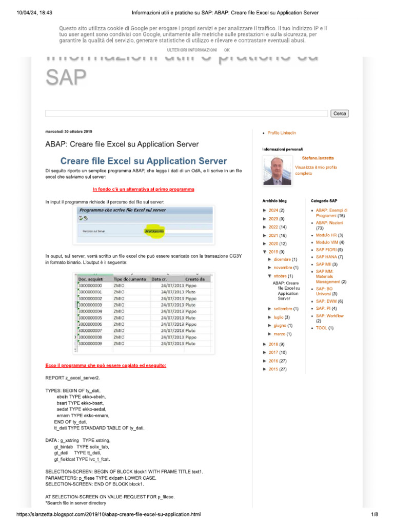 Excel Abap | PDF