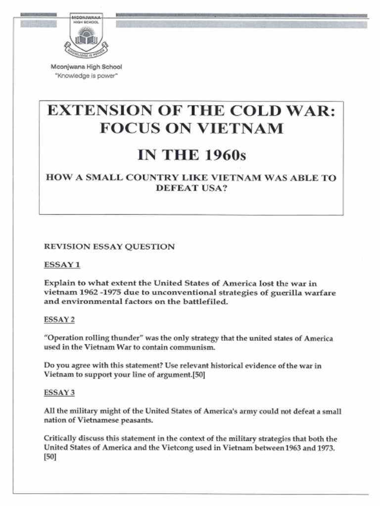 Vietnam War Final Notes MR Mahlaba's Team | PDF